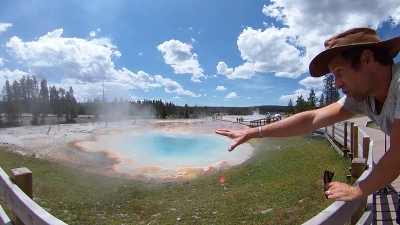 Geothermal Spring with Bacterial Thermophiles at Yellowstone - YouTube