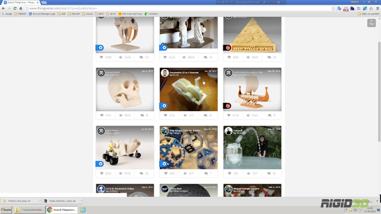 Rigid3d 3d Yazıcı 3d Baskı Için Internetten Model İndirme Youtube