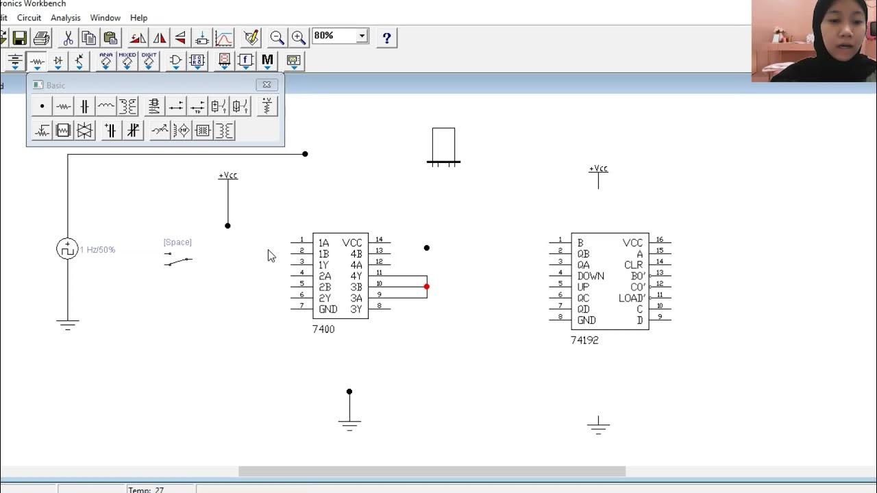 Cara membuat Rangkaian Counter di Elektronik Workbench - YouTube