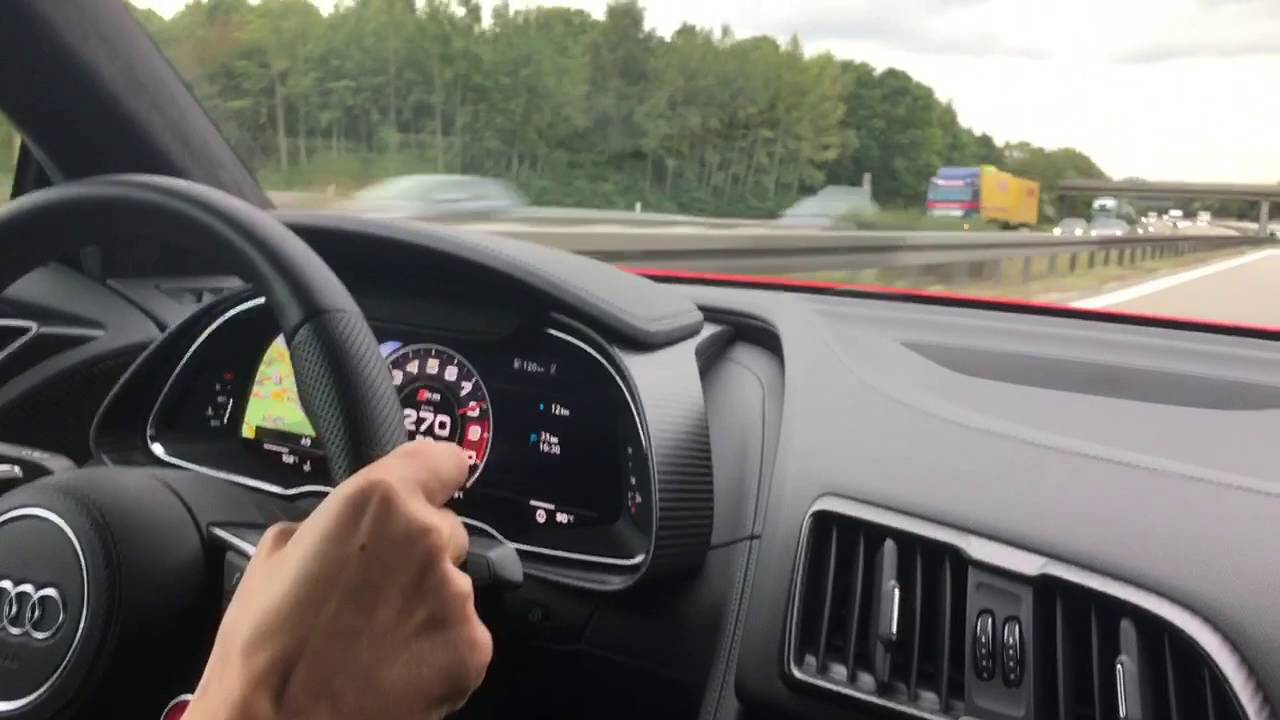 Audi R8 V10 plus Germany autobahn drive - YouTube