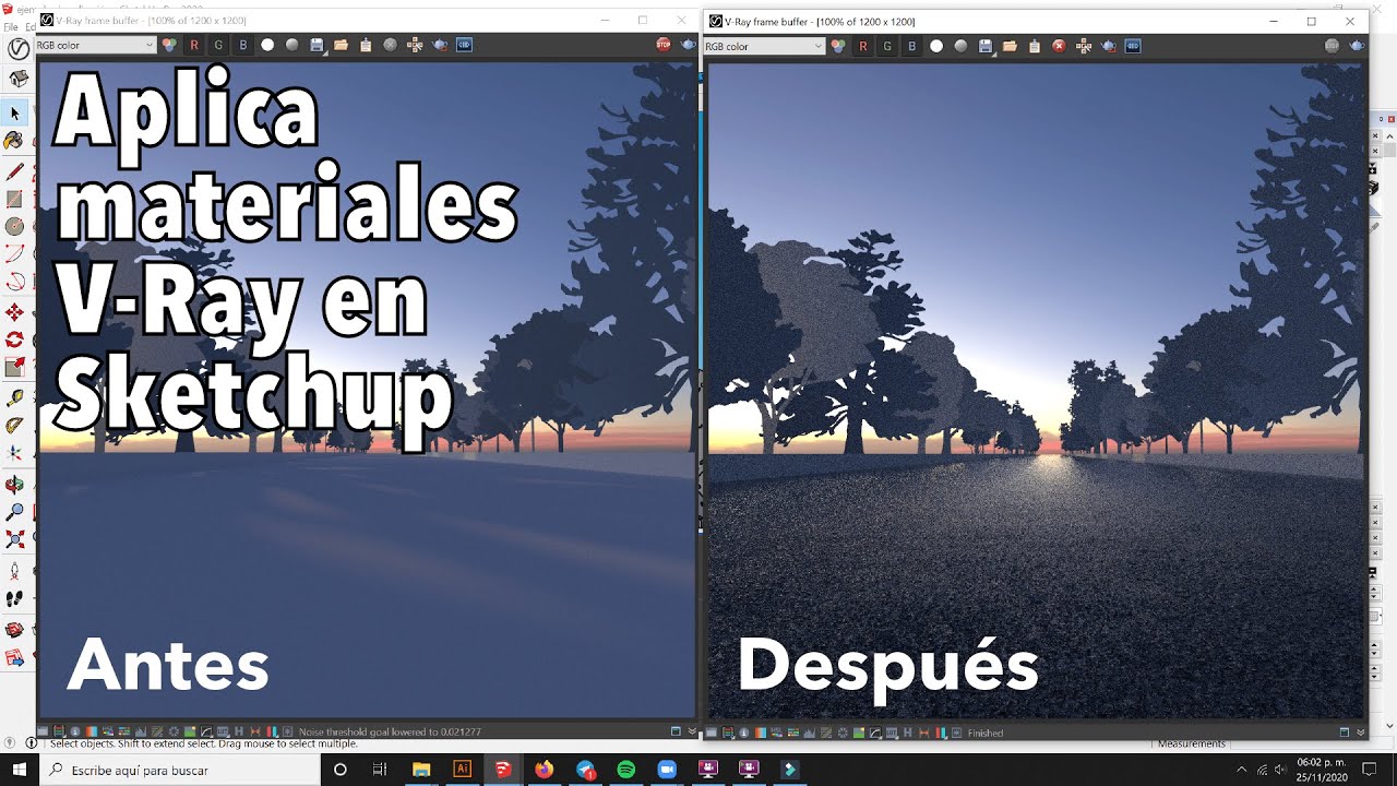 Aplicar materiales .vrmat en VRay para Sketchup - YouTube