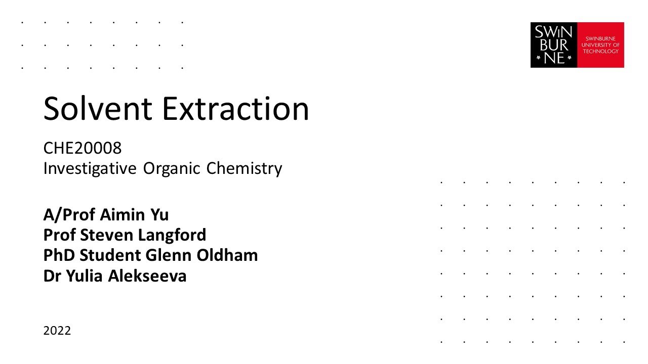 Solvent extraction (Organic Chemistry Lecture-Demonstrations) - YouTube