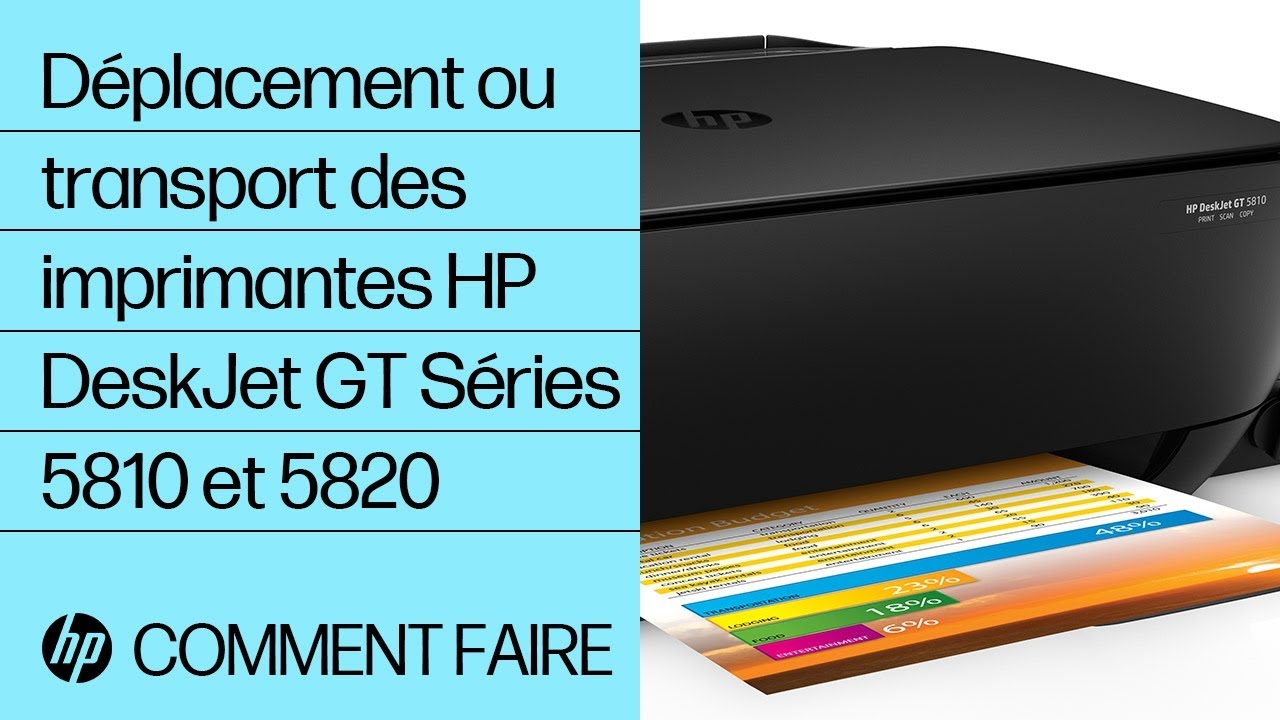 Déplacement ou transport des imprimantes HP DeskJet GT Séries 5810 et ...