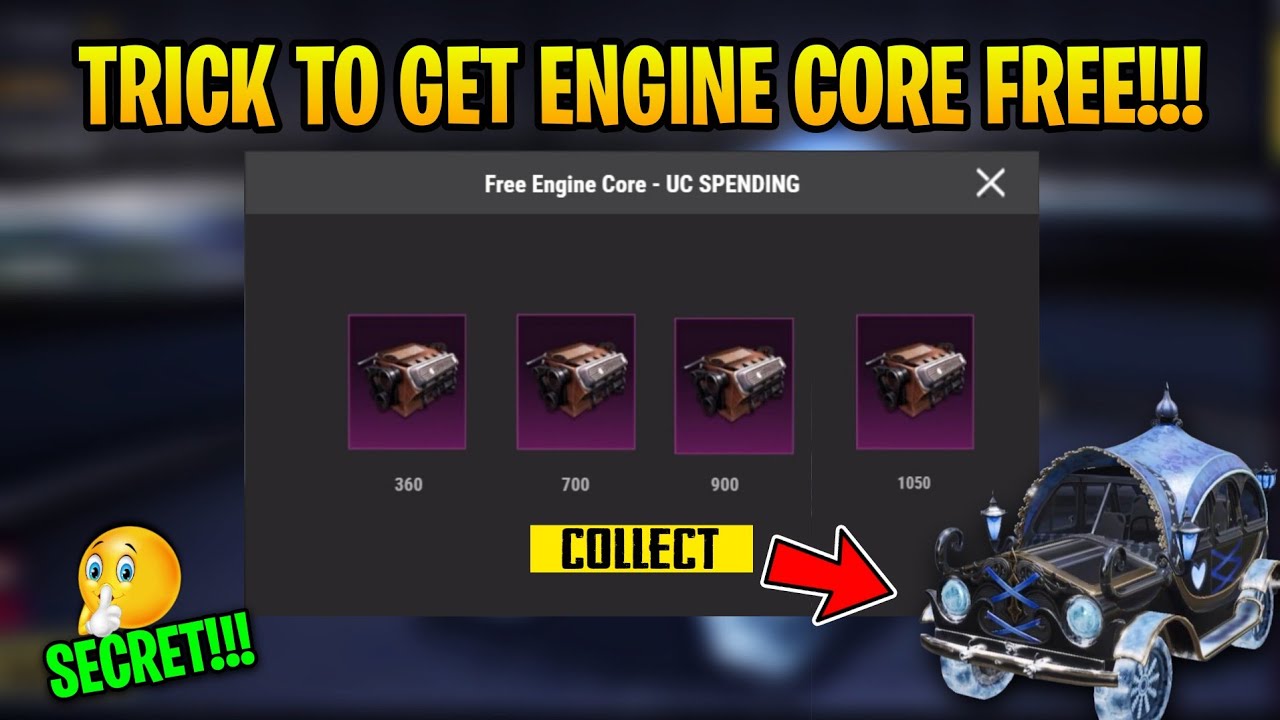 HOW TO GET ENGINE CORE IN BGMI | GLACIER UAZ ENGINE CORE FREE TRICK ...