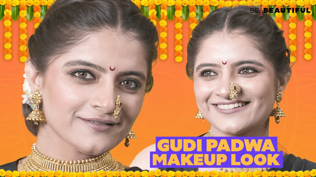 Traditional Festive Makeup Look For Gudi Padwa | Maharashtrian Makeup ...