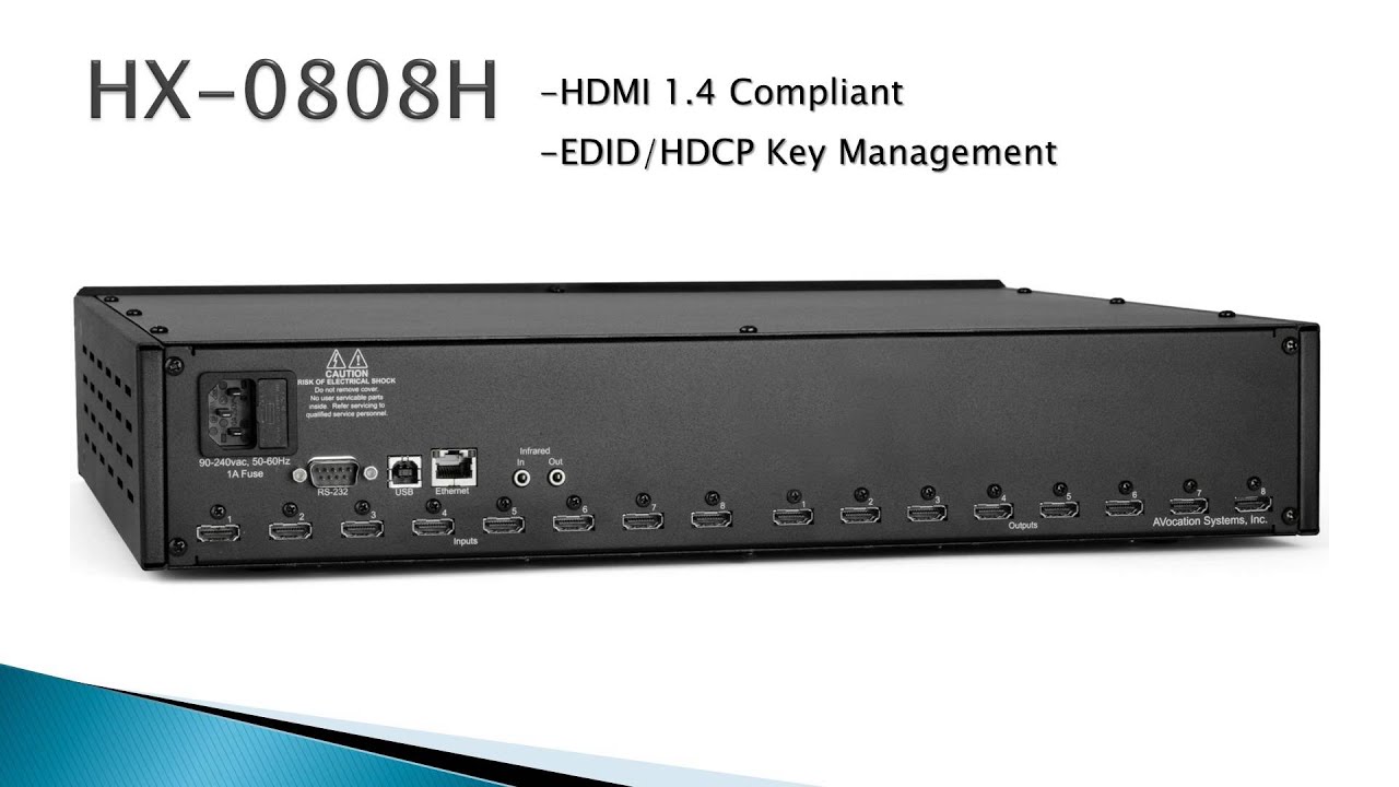 HDMI Matrix Switch | HX-0808H | Avocation Systems - YouTube