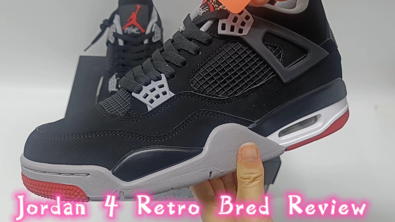 Jordan 4 Retro Bred Unboxing and Review - YouTube