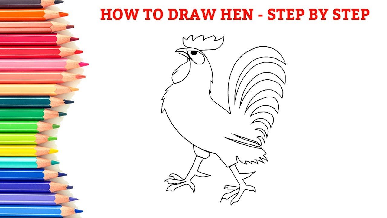 How to Draw Hen - Step by Step Tutorial | Mady Arts - YouTube