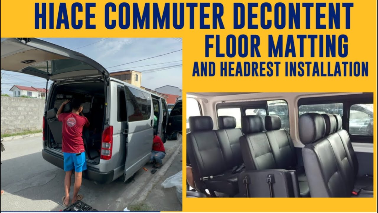 Toyota hiace commuter decontent floor matting installation + 11pcs ...