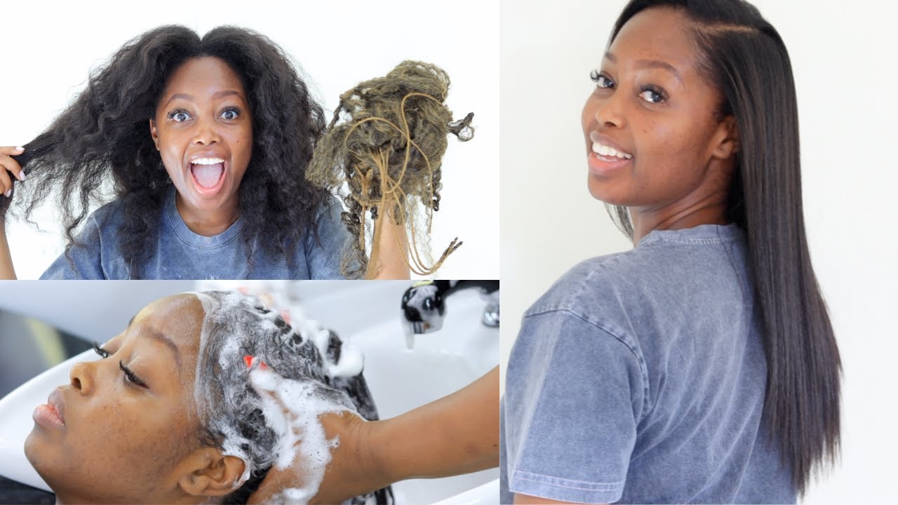 Undoing my box braids and relaxing my hair after 5 months!!!!KAIZEN ...