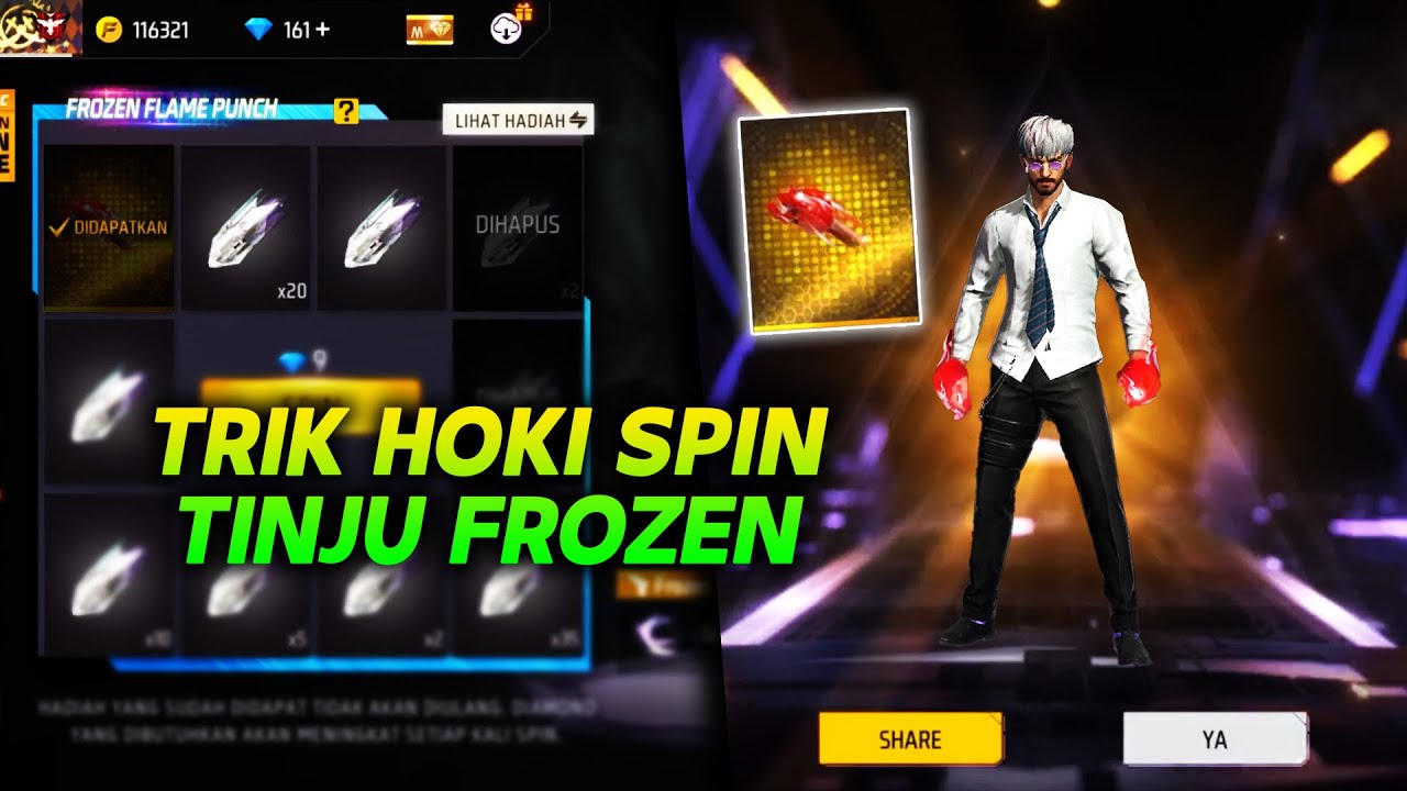 TRIK HOKI SPIN SKIN TINJU FROZEN FLAME PUNCH TERBARU FF !! Modal 100 DM ...