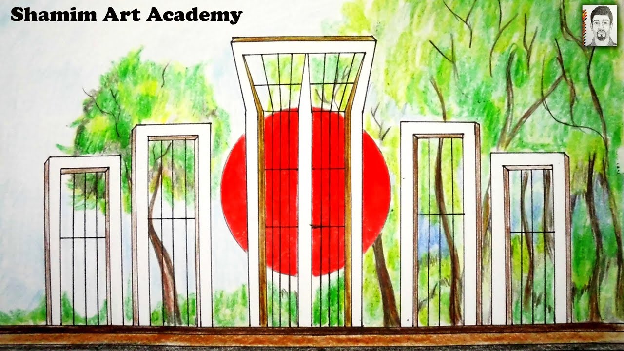 How to draw Shahid Minar step by step |very easy| - YouTube