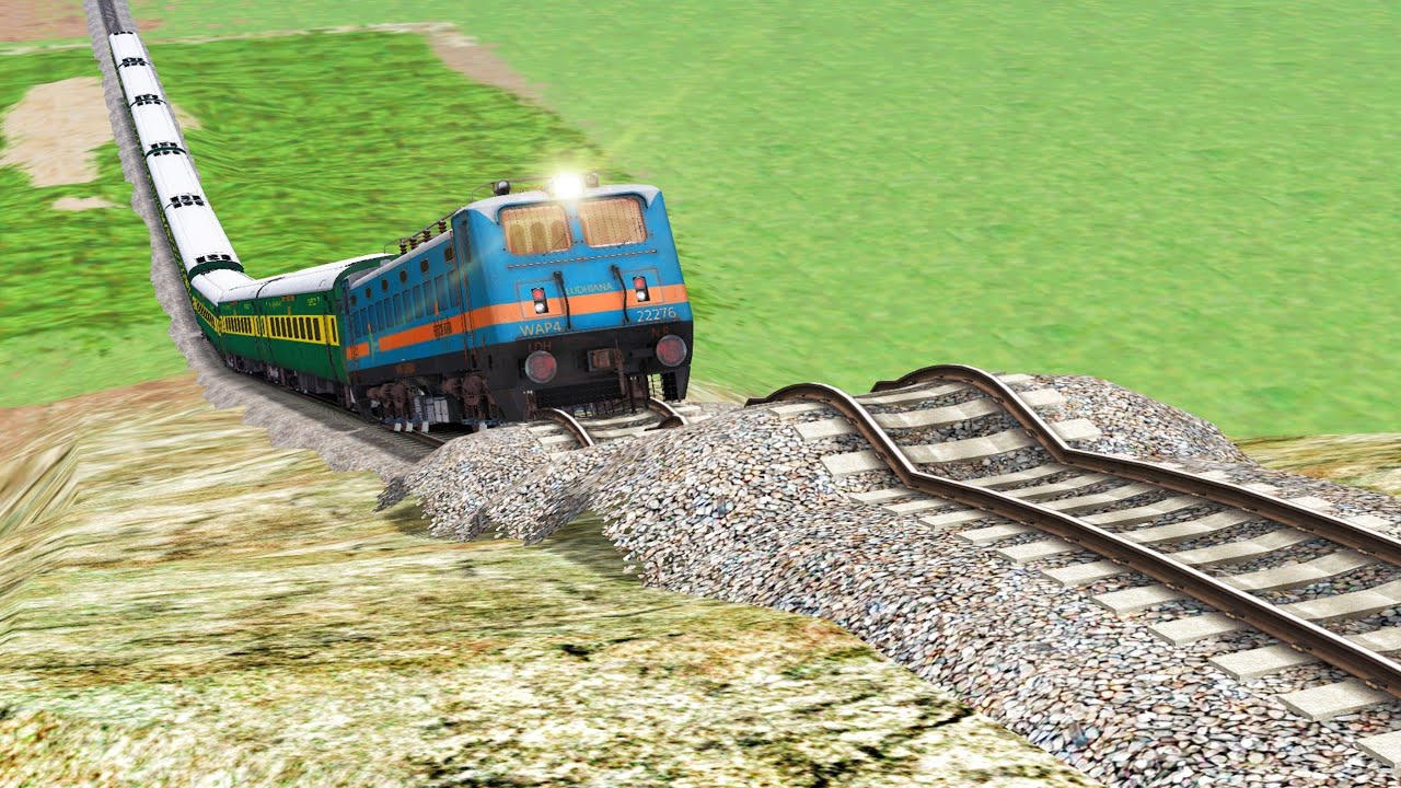 TRAINS VS GIANT SPEEDBUMPS & HILL CLIMB | Bumpy Track - Train Simulator ...