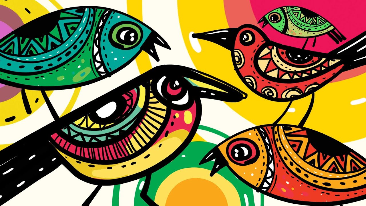 How to draw folk bird I Folk Bird Basic Drawing I Bird Doodle I Book ...