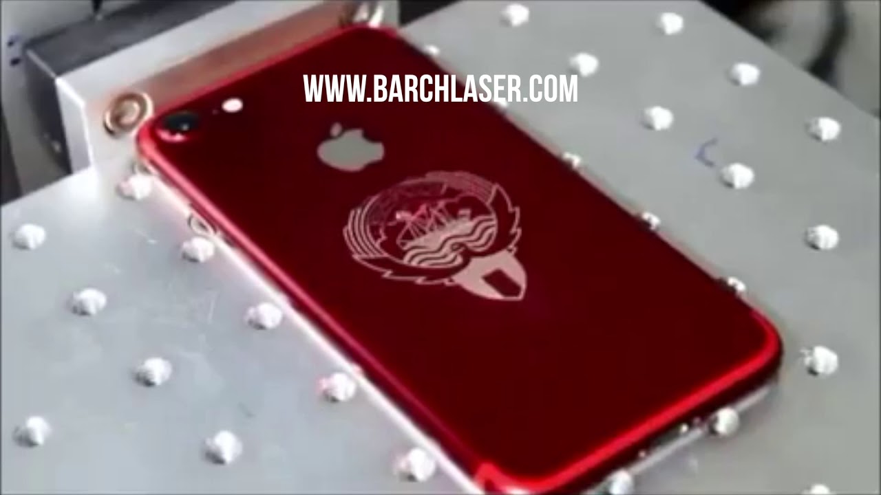 Laser fiber engraving machine, marking iphone x, huawei p20, samsung ...
