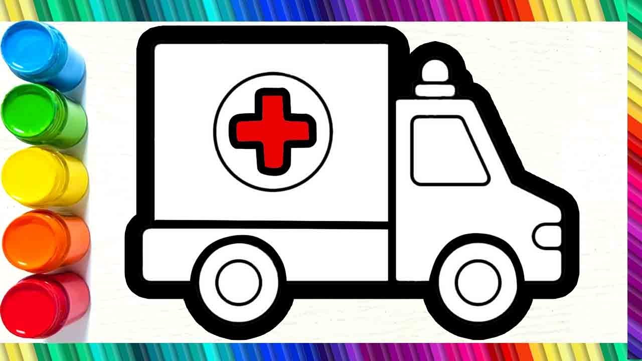 How to Draw a Colorful Ambulance | Easy Step By Step Tutorial - YouTube