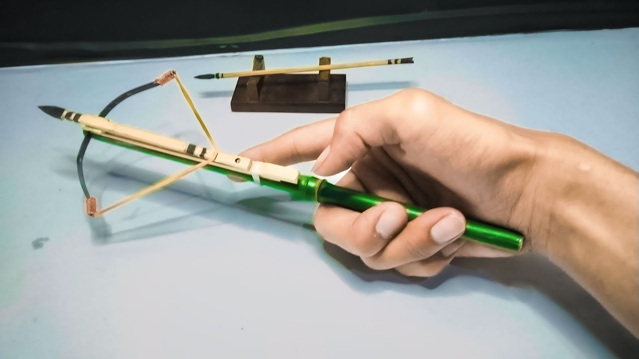 Ide Kreatif Membuat Busur Panah Mini Dari Bambu || DIY MINI CROSSBOW ...