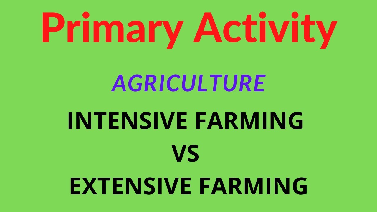 PRIMARY ACTIVITY: AGRICULTURE.. 10 Differences beteween extensive ...