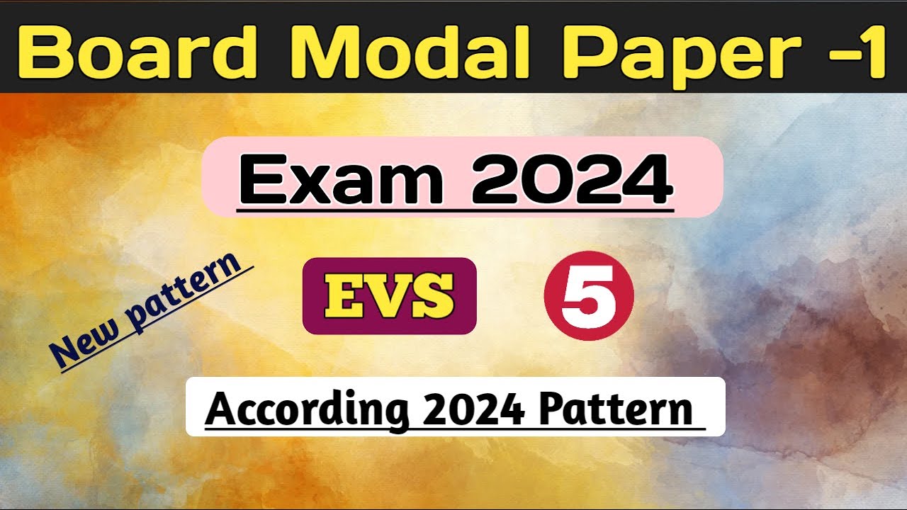 Board Exam Model Paper 2024 // Solved // EVS // Class 5th - YouTube