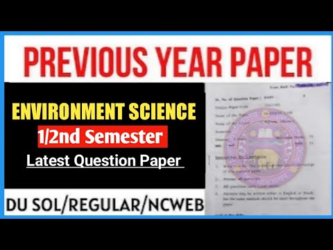 Sol 1st Semester Environment Science Latest Question Paper 2024 II 1st ...