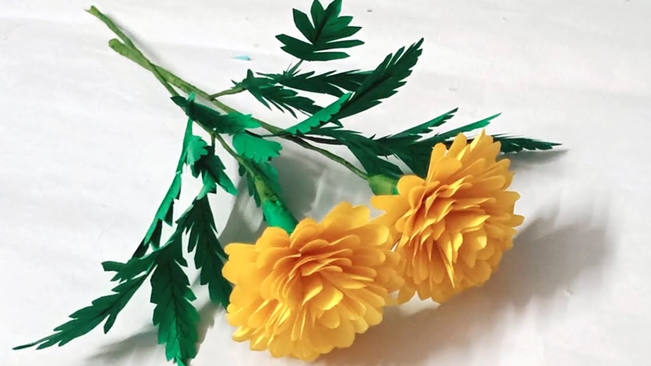 How To Make Beautiful Marigold Flowers With Paper, Marigold Flowers ...