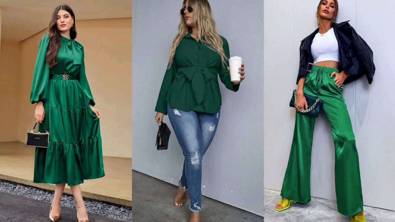MODA EN COLOR VERDE / OUTFITS COLOR VERDE EN TENDENCIA - YouTube