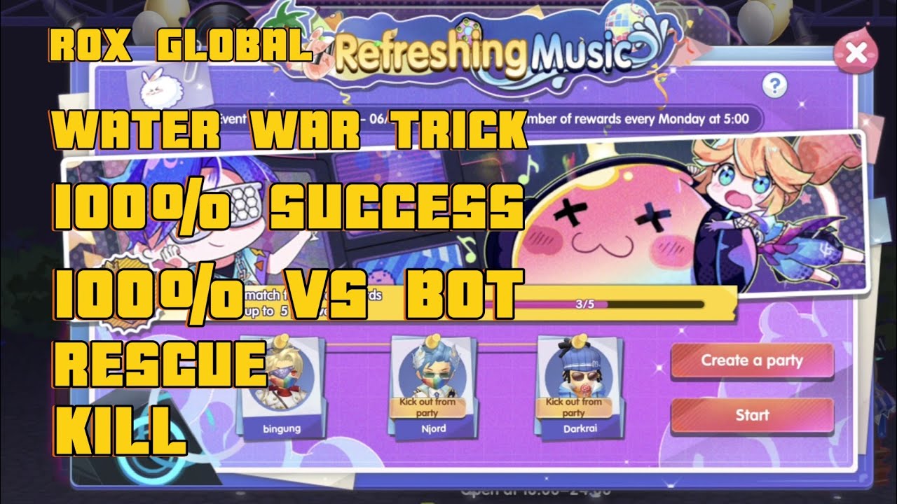 ROX GLOBAL - WET WAR EVENT TRICK !! 100% VS BOTS!! EASY FINISH ALL QUESTS!! - YouTube