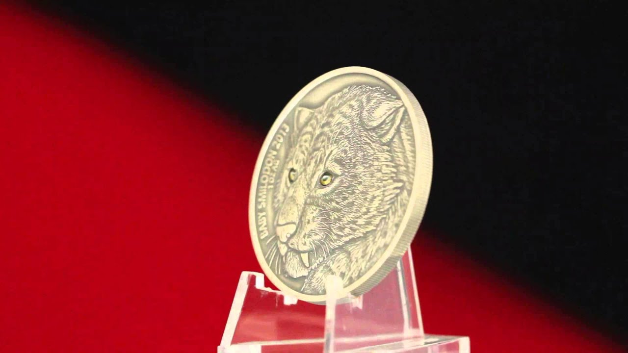 BABY SMILODON 2013 - SABRE TOOTHED TIGER - COIN - YouTube