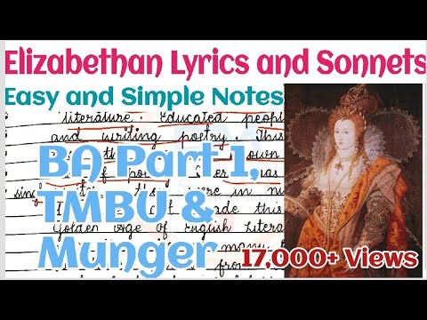 Elizabethan Lyrics and Sonnets #english_literature #elizabethanage # ...