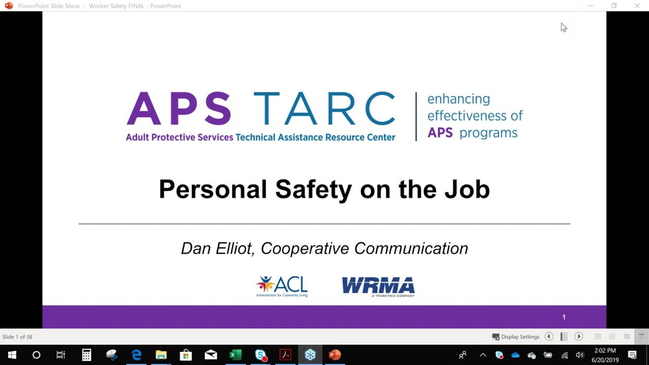 APS TARC Webinar: Personal Safety on the Job - YouTube