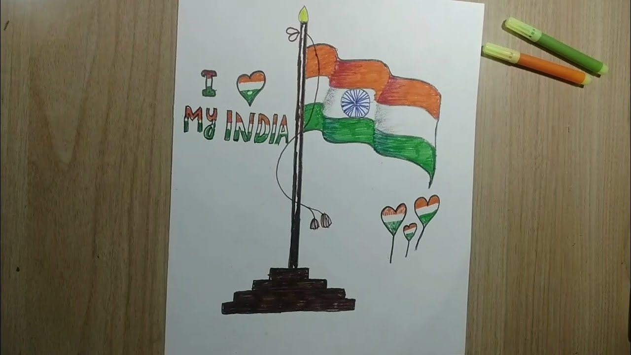 how to draw tiranga // tiranga drowing // simpal tiranga drowing ...