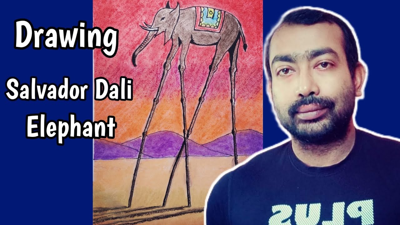 How to draw Salvador Dali Elephant | surrealist art with soft pastel ...