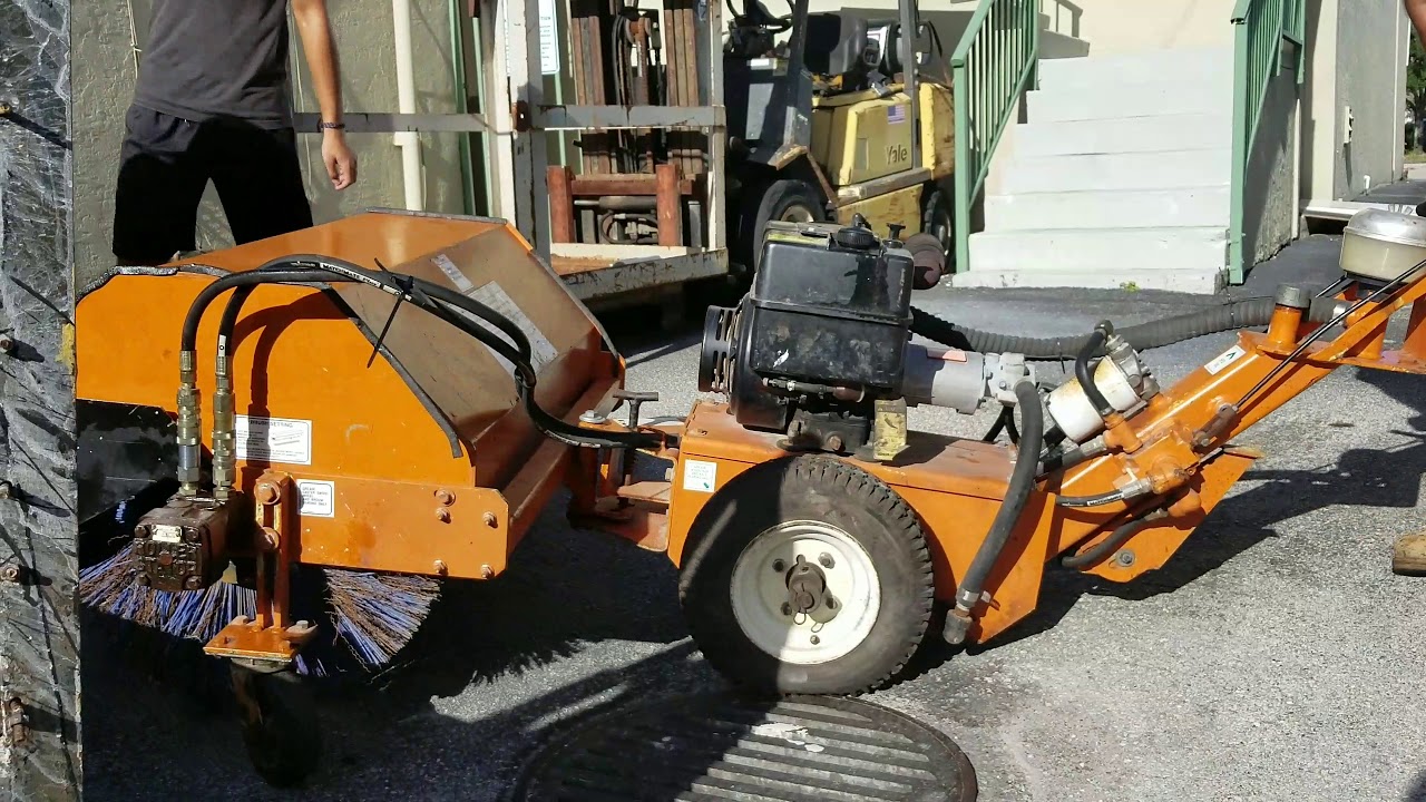 Lay-mor Sweepmaster 200 3B-DSS Walk-Behind Sweeper For Sale - YouTube