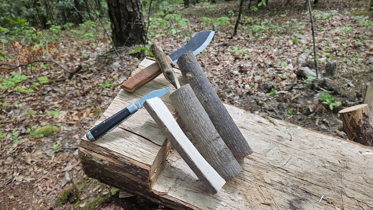 Splitting Wood With A Knife: Four Different Methods - YouTube