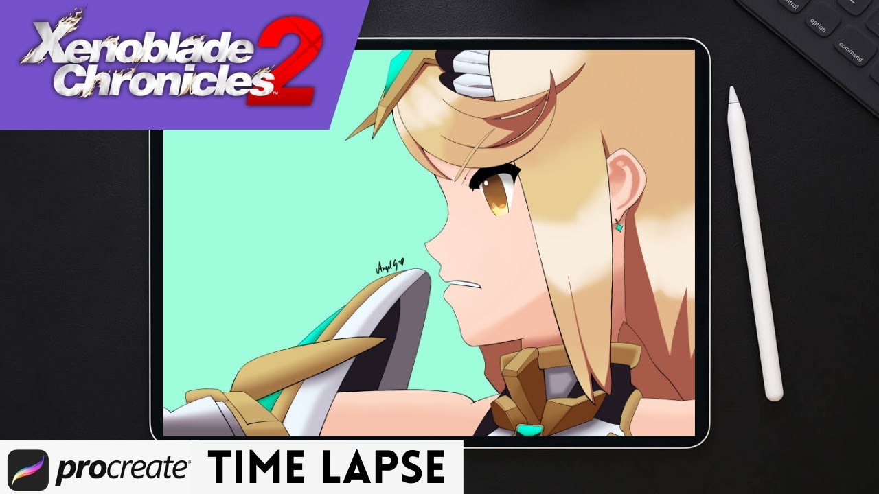 DRAWING MYTHRA from XENOBLADE CHRONICLES 2 - PROCREATE time lapse - YouTube