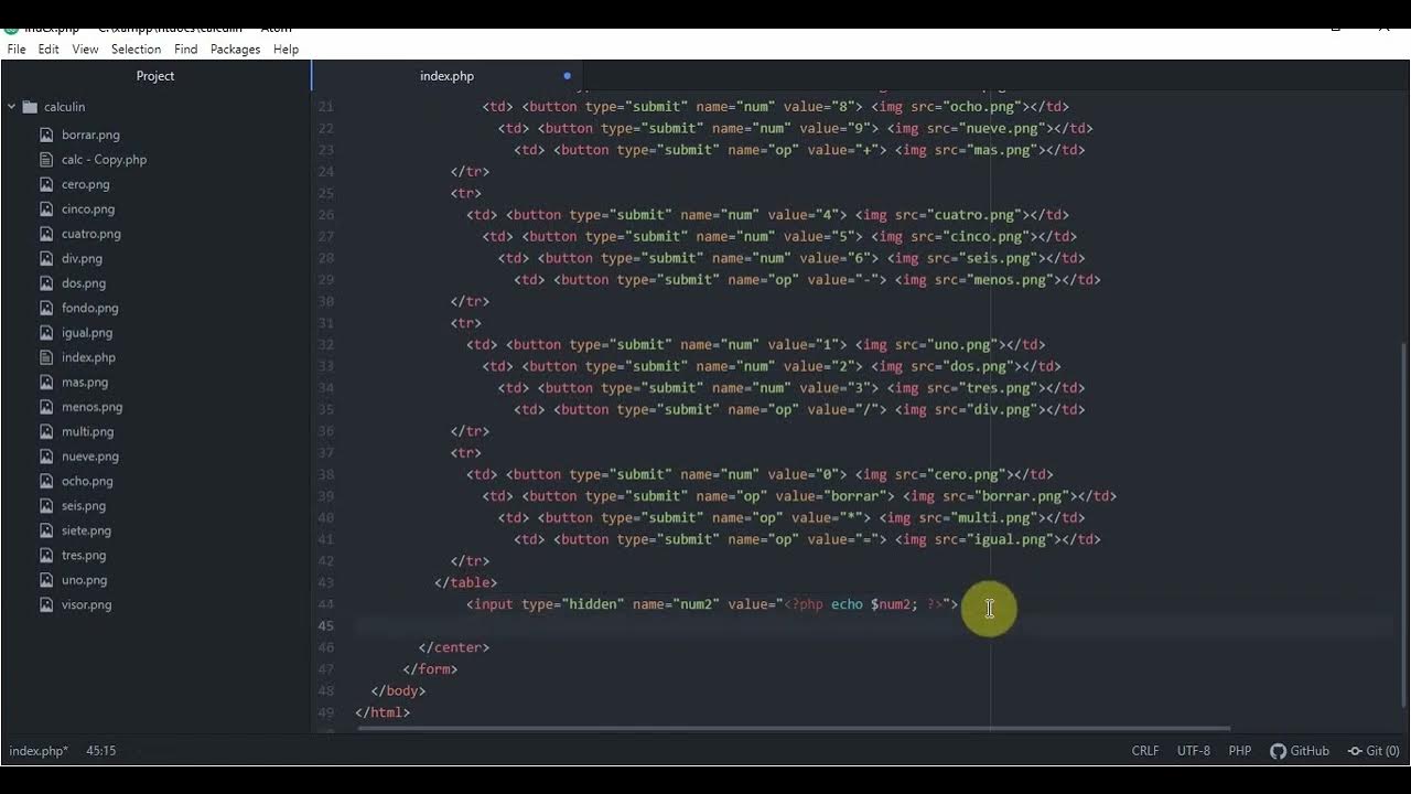 Calculadora Php HTML tutorial ejercicio parte 2 - Atom - xampp - YouTube