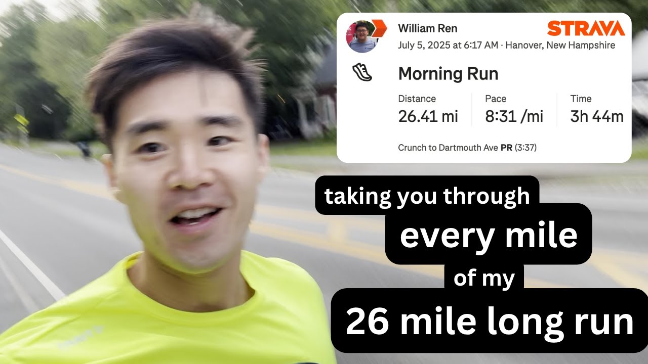 every mile of my 26 mile long training run - YouTube
