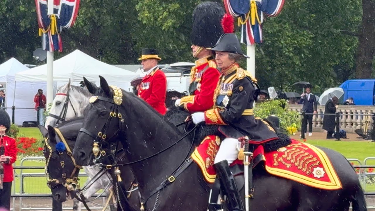Prince William, Princess Anne on HORSEBACK Brace the Torrential Rain ...