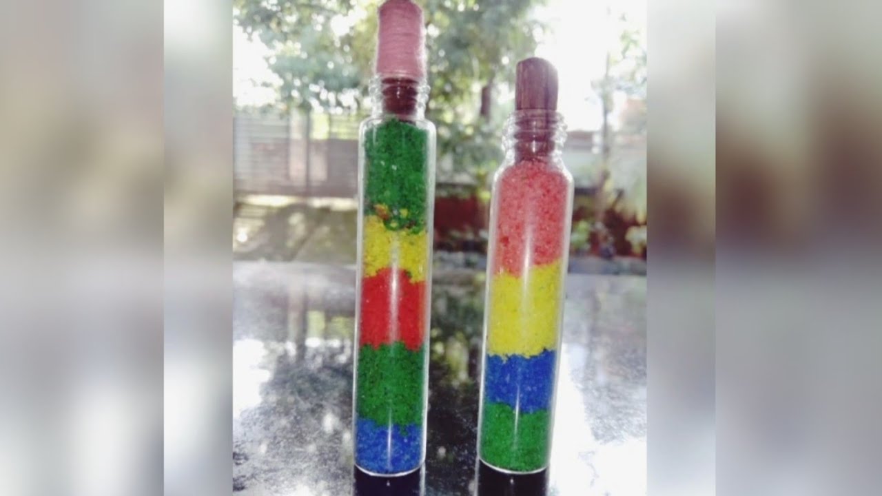 DIY Colourfull Salt Art|Coloured Salt In a Glass Bottle - YouTube