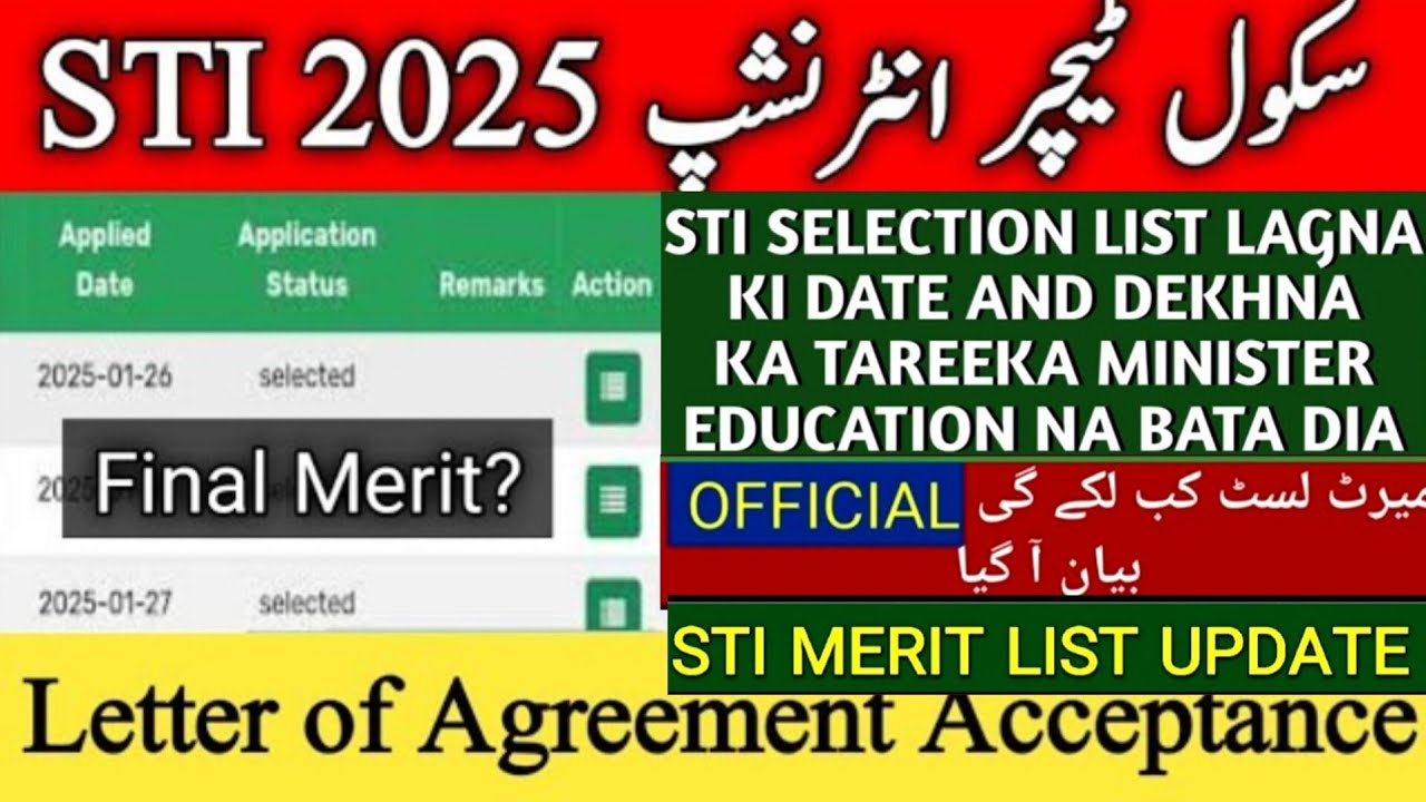 STI Jobs Final Merit List Official Announcement | STI Jobs Final Merit ...