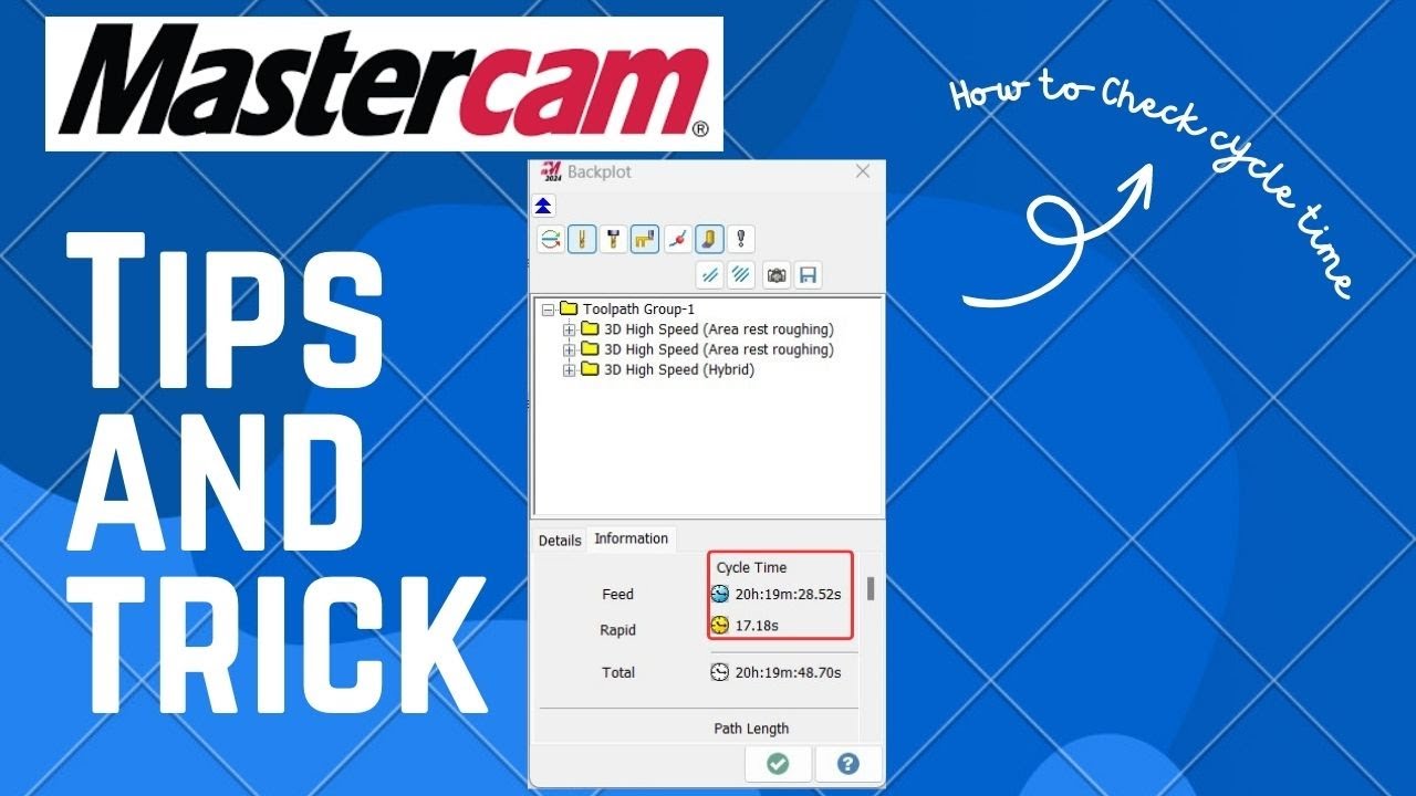 How to check programming time in Mastercam - YouTube