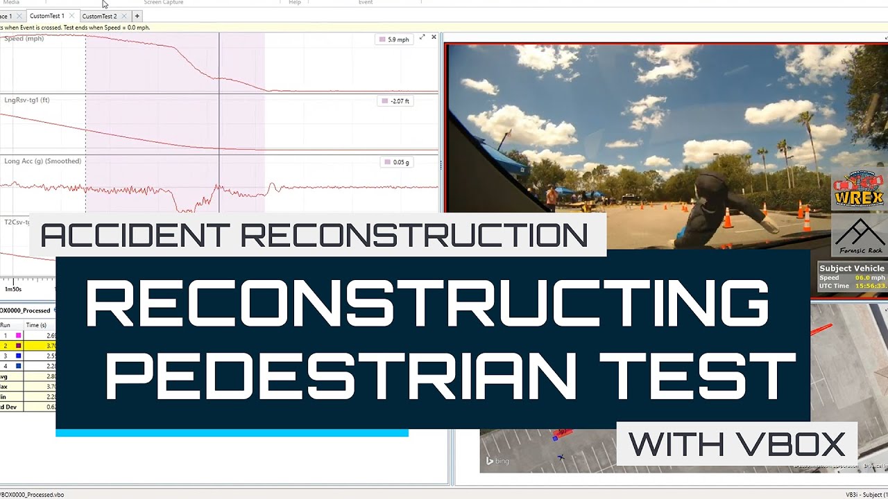 Pedestrian Test from within VBOX Test Suite Analysis Software - YouTube