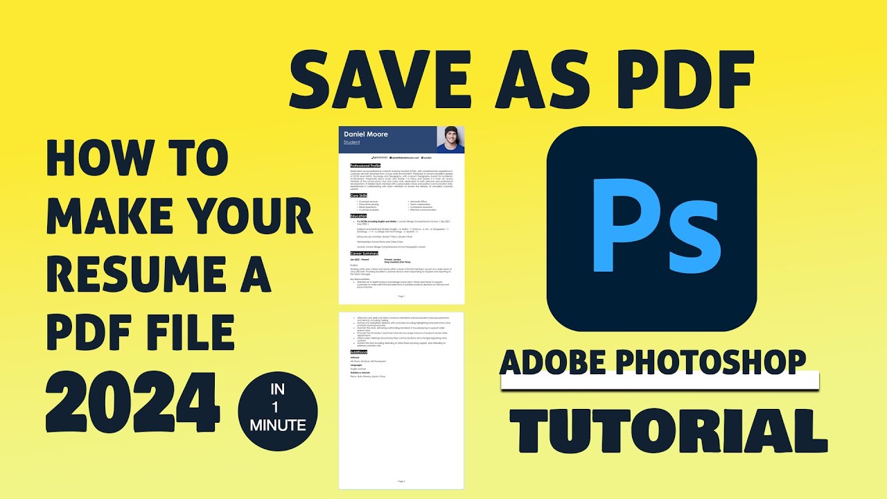 HOW TO SAVE YOUR CV AS PDF FILE..? USING ADOBE PHOTOSHOP? TUTORIAL ...