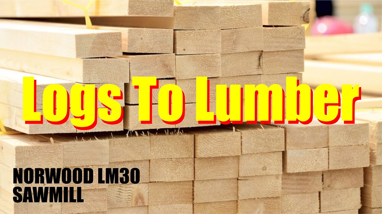 Logs To Lumber, DIY 2x4s made from our trees on our home sawmill. - YouTube