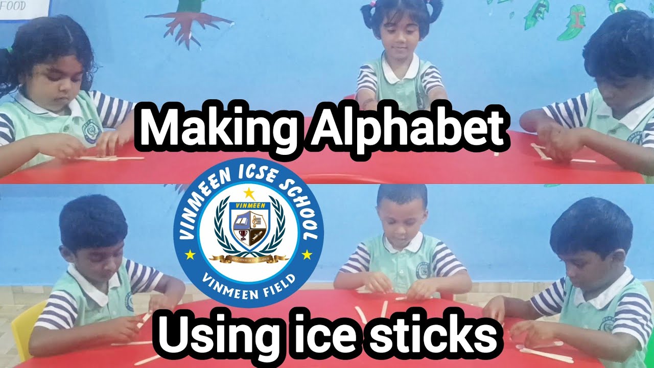Making Alphabet 'A' 'E' 'F' using ice sticks - YouTube