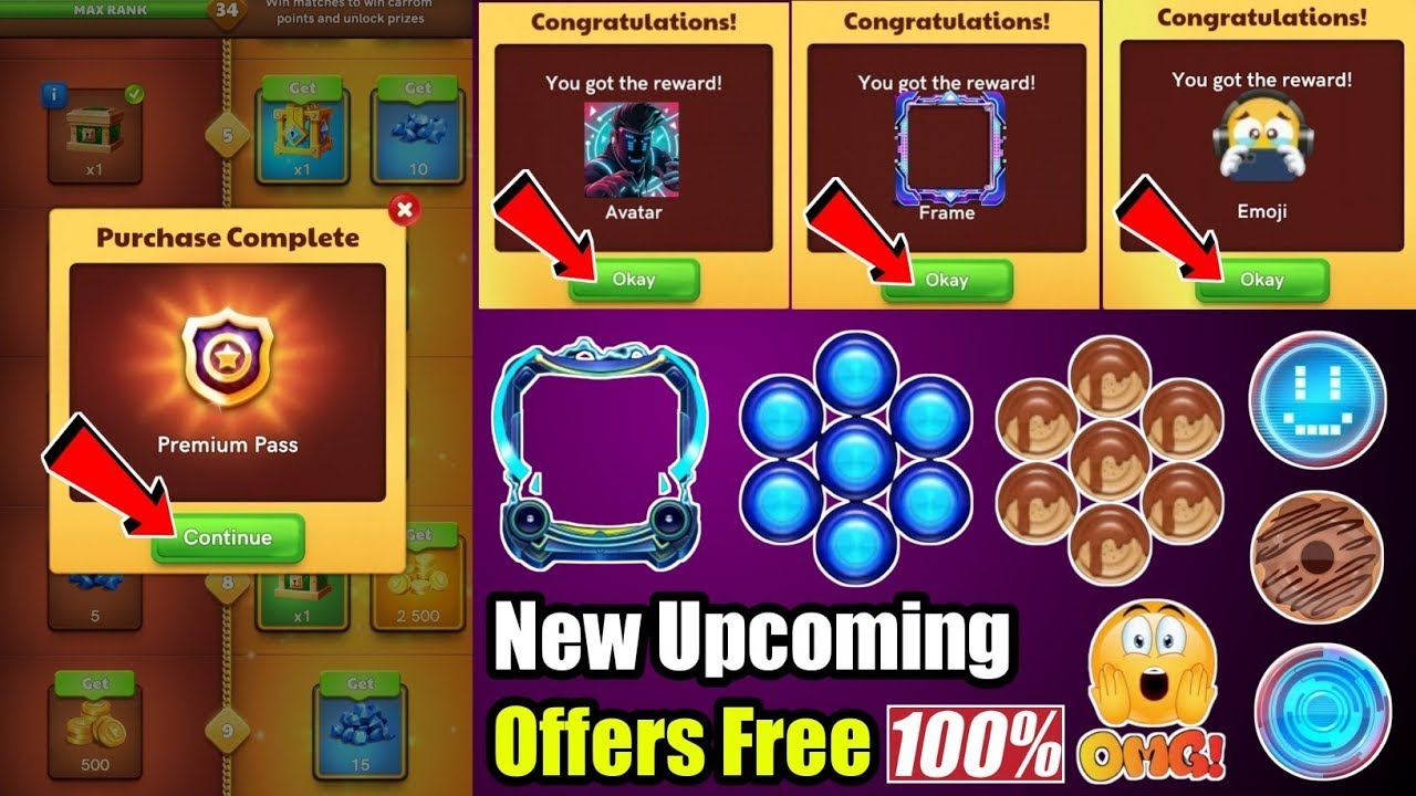 Carrom Pool New Strikers🔥Pucks 🔥Trials & New Animated Avatars Free 🔥 ...