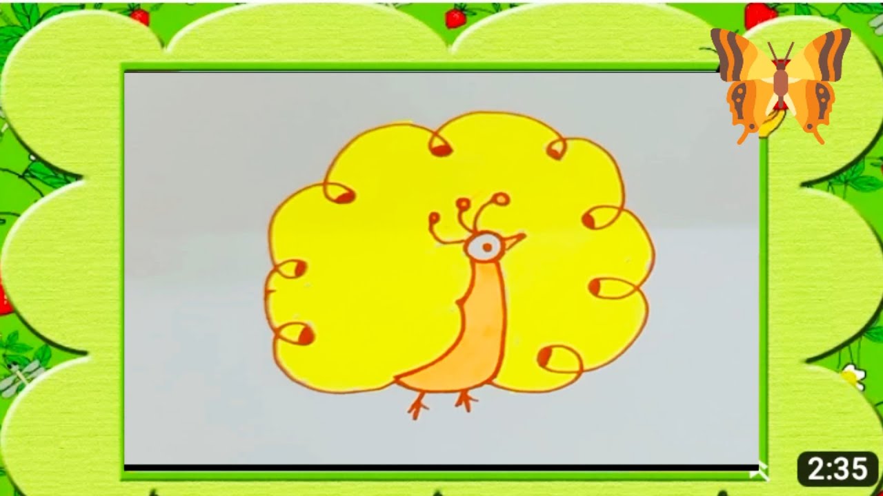 Vẽ Con Công - Cách Vẽ Con Công Đơn Giản - draw peacock | @HeoXinh - YouTube