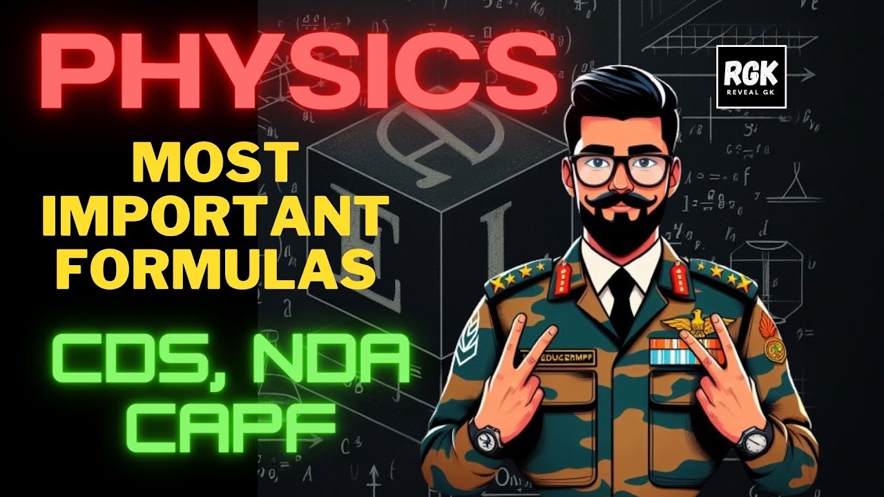 Physics Important Formulae for CDS, NDA and CAPF - YouTube