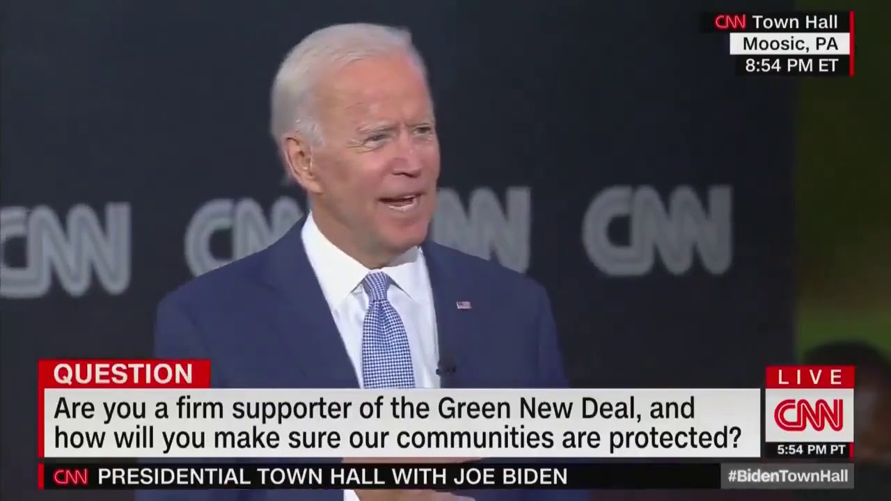 Biden babbling about green new deal at CNN town hall - YouTube