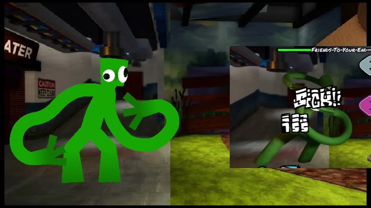 Green rainbow friends fnf - YouTube